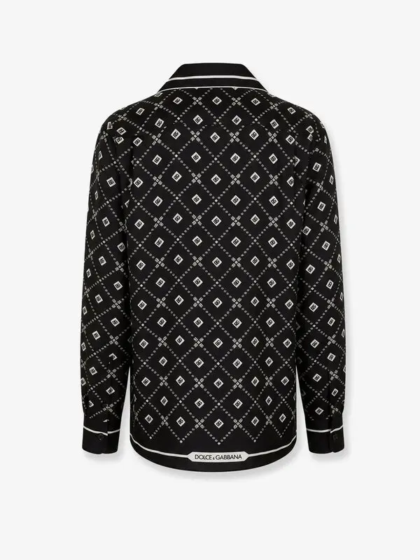 Dolce & Gabbana Silk Shirt With All-over Logo Print