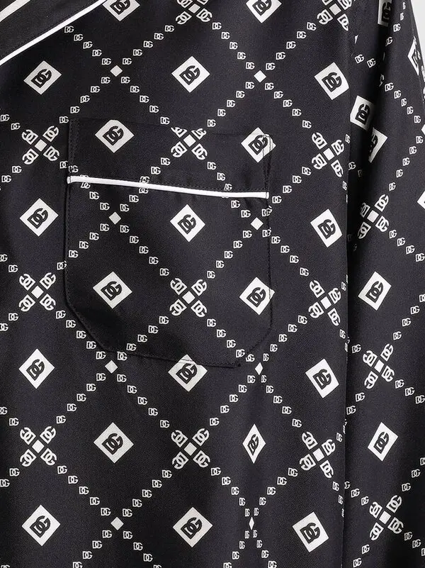 Dolce & Gabbana Silk Shirt With All-over Logo Print