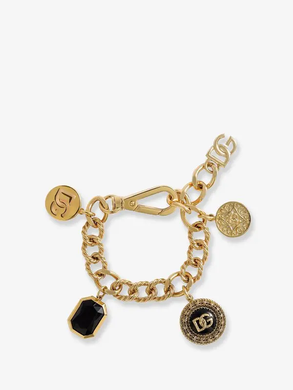 Dolce & Gabbana Gold Tone Brass Charm Bracelet - Multicolor