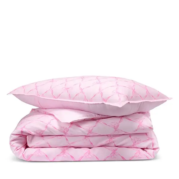 LoveShackFancy Sweetheart Printed Duvet Cover & Sham Set, Full/queen - Raspberry Rose