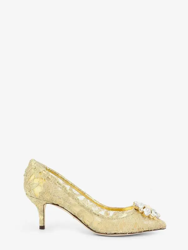 Dolce & Gabbana Bellucci Lace Pumps With Crystal Embellishment - Multicolor