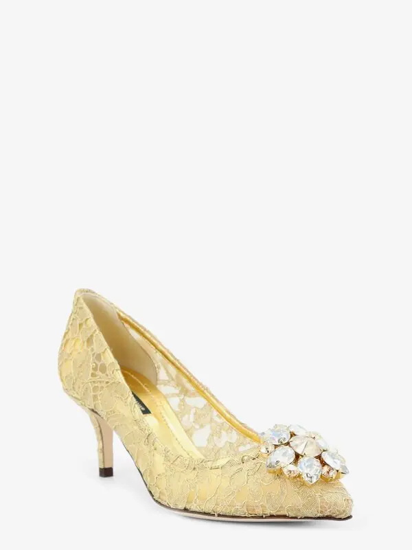 Dolce & Gabbana Bellucci Lace Pumps With Crystal Embellishment - Multicolor