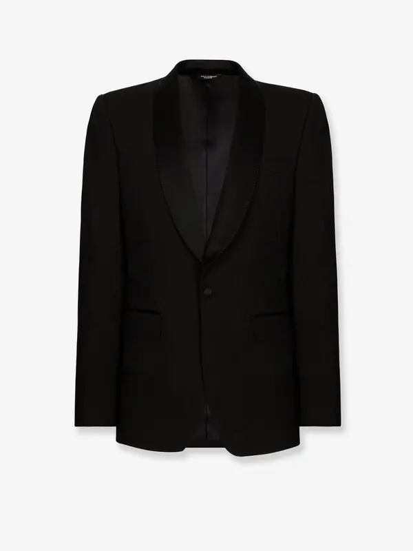Dolce & Gabbana Sicilia Stretch Wool Tuxedo Blazer - Multicolor
