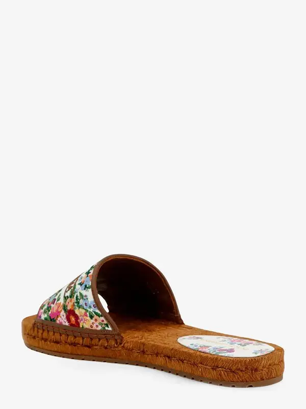 Dolce & Gabbana Embroidered Logo Canvas Espadrille Slides - Multicolor