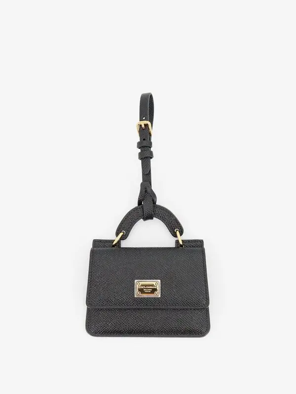 Dolce & Gabbana Hammered Leather Card Holder With Metal Logo Tag - Multicolor