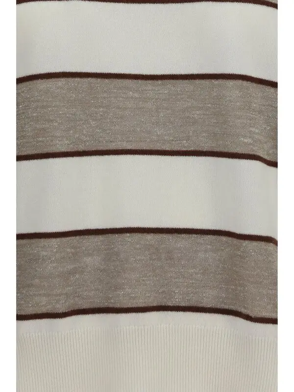 Brunello Cucinelli Striped Long Sleeve Sweater