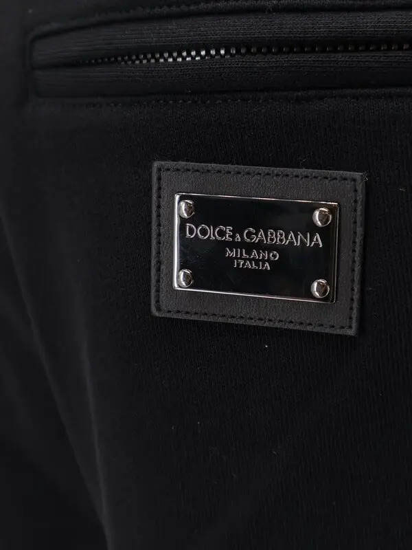 Dolce & Gabbana Cotton Bermuda Shorts With Metal Logo Patch