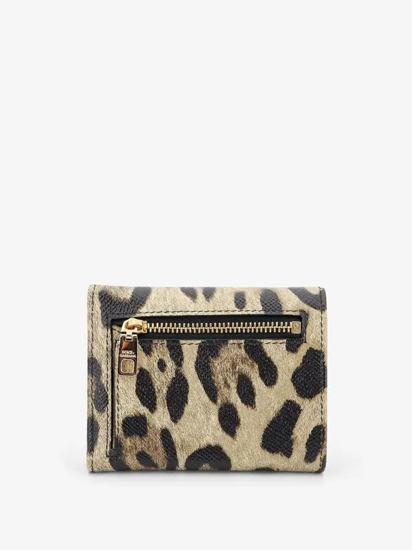 Dolce & Gabbana Hammered Leather Wallet With Animal Print