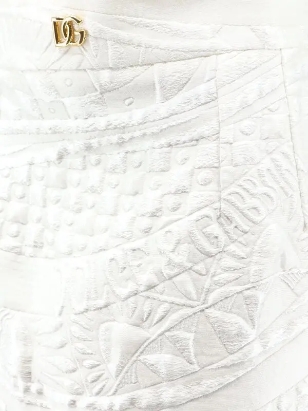 Dolce & Gabbana Brocade Skirt With Dg Logo