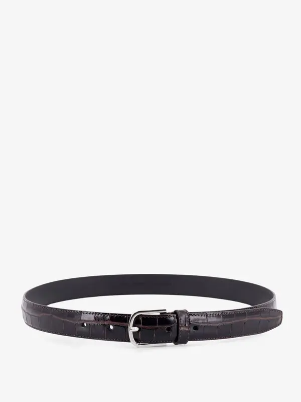 TOTEME Slim Croc-embossed Leather Belt - Multicolor