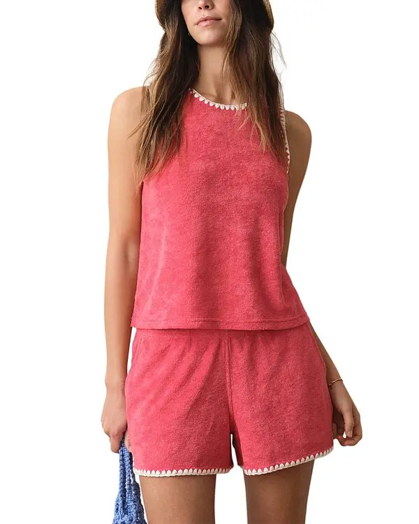 Marine Layer Flip Terry Shell Tank Top - Red