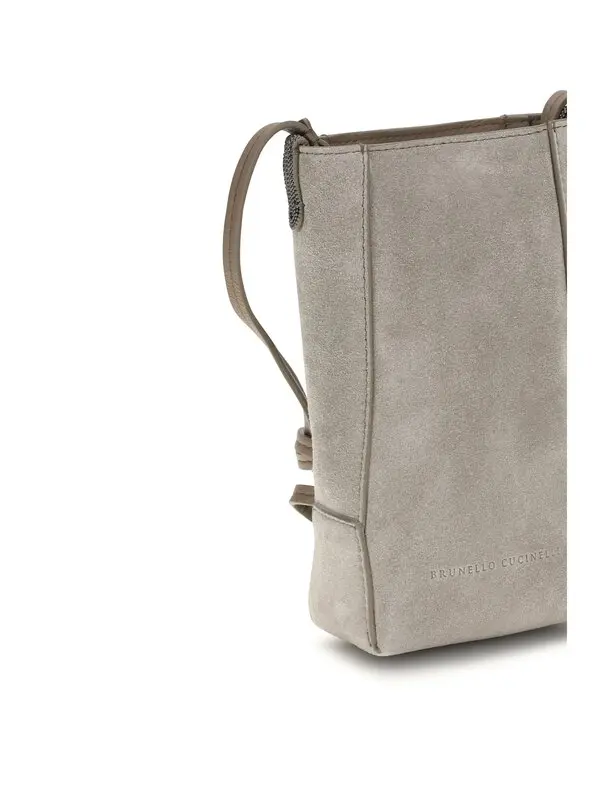 Brunello Cucinelli Bc Duo Suede Cell Phone Case - Gray