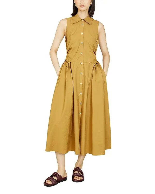 JOVONNA LONDON Sleeveless Collared Midi Dress - Camel