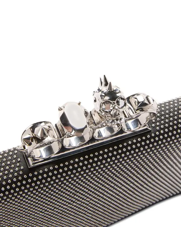 Alexander McQueen Knuckles Micro Stud Leather Clutch