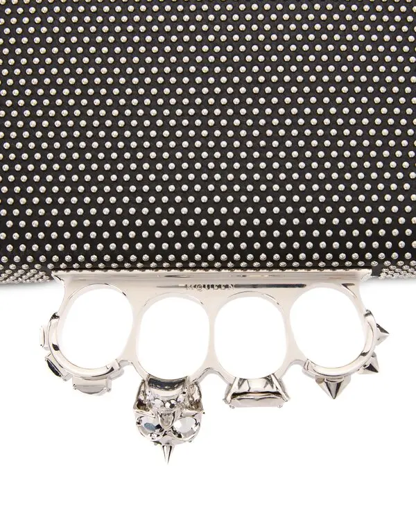 Alexander McQueen Knuckles Micro Stud Leather Clutch