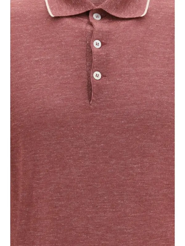 Brunello Cucinelli Lightweight Cashmere, Silk And Hemp Knit Polo - Multicolor