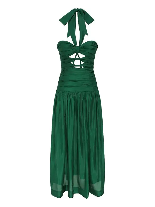 Zimmermann Midi Dress With Knotted Halter Neck