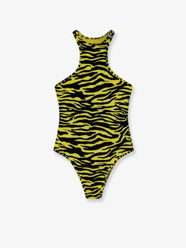 Attico Zebra Print Lycra One-piece Swimsuit - Multicolor