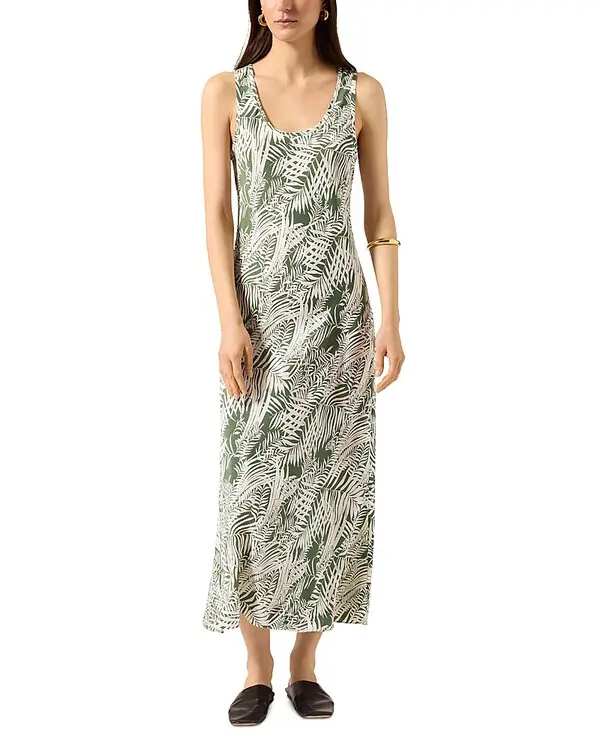 ARGENT Silk Tank Dress With Tropical Print