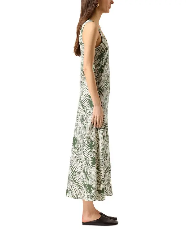 ARGENT Silk Tank Dress With Tropical Print