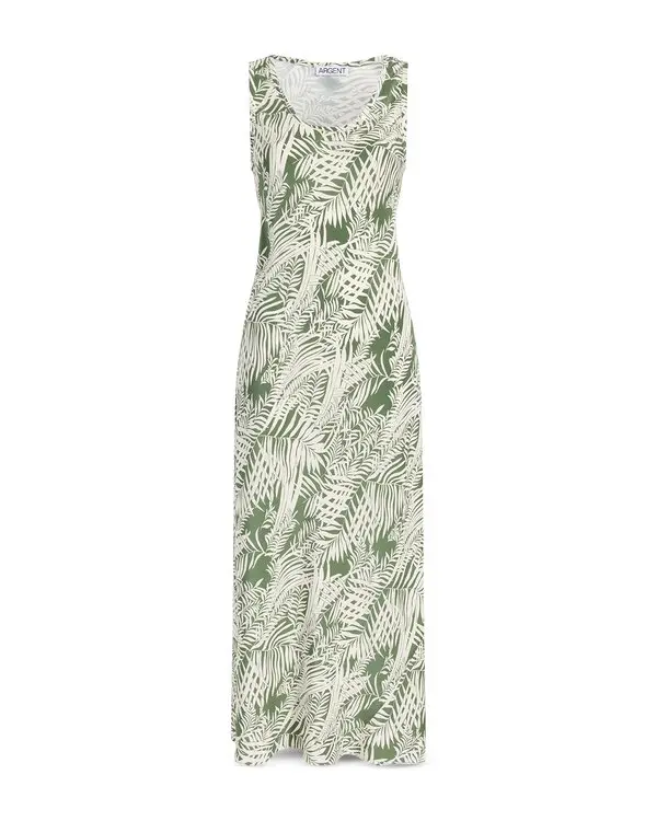 ARGENT Silk Tank Dress With Tropical Print