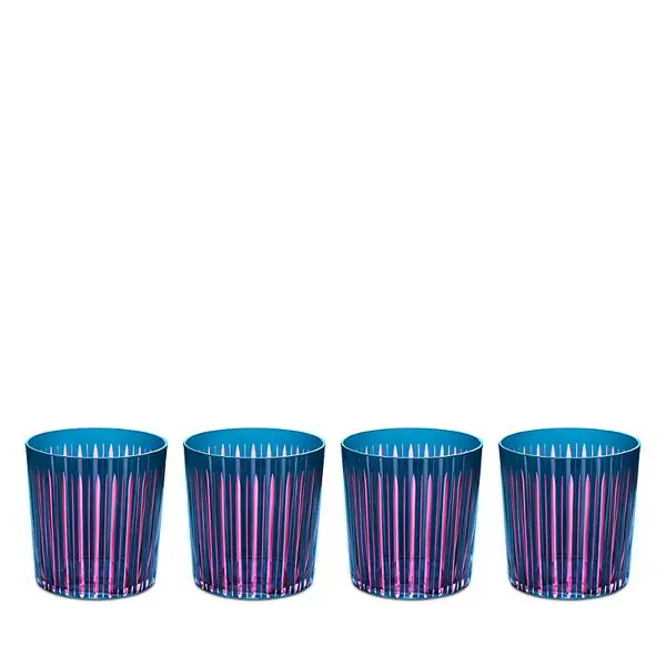 L'Objet Prism Double Old Fashioned Glasses Set Of 4 - Blue