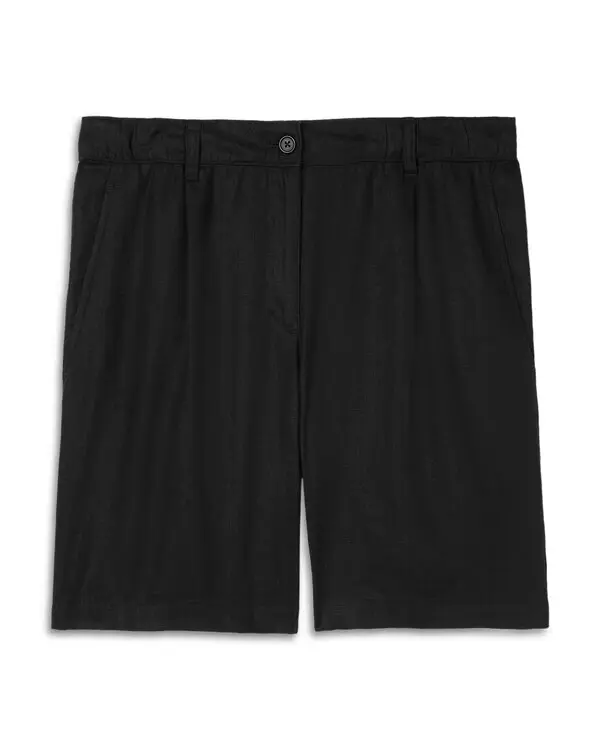 Eileen Fisher Linen Relaxed Fit Shorts - Black