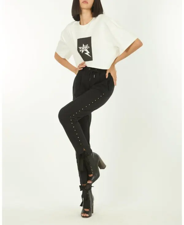 SECRET PON-PON Studded Organic Cotton Sweatpants