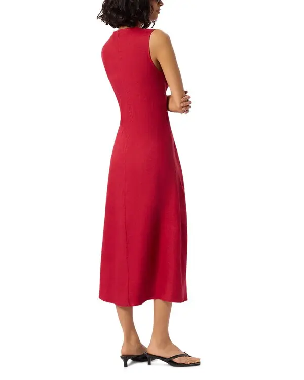 Whistles Bias Cut Linen Midi Dress