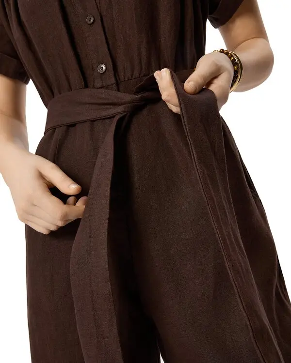 Whistles Utility Linen Jumpsuit