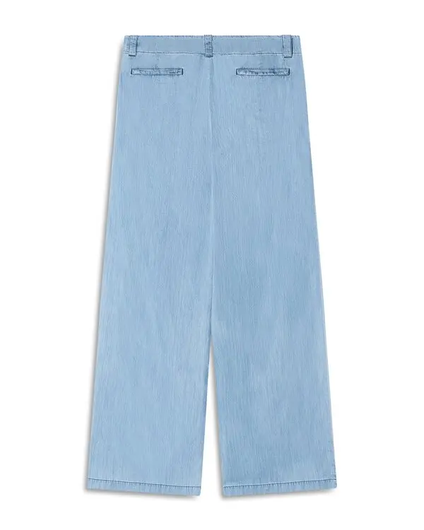 Emporio Armani Icon Cotton Chambray Wide-leg Trousers