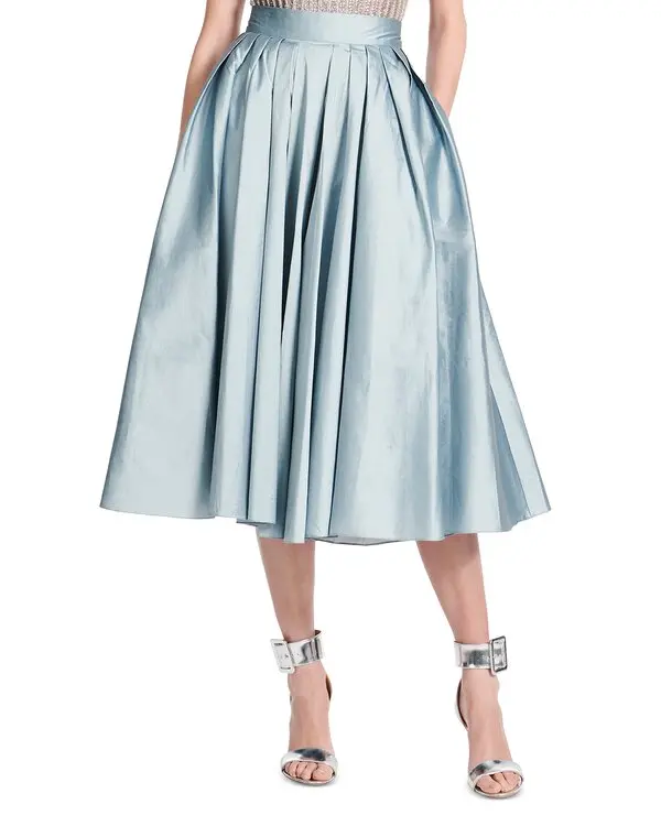 EMILY SHALANT Tea Length Pleated Taffeta Skirt