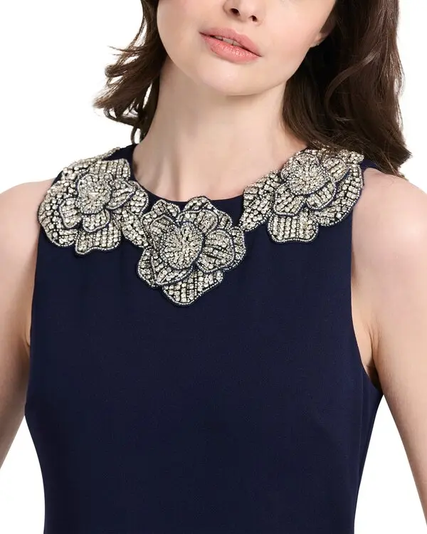 EMILY SHALANT Embellished Floral Neck Gown