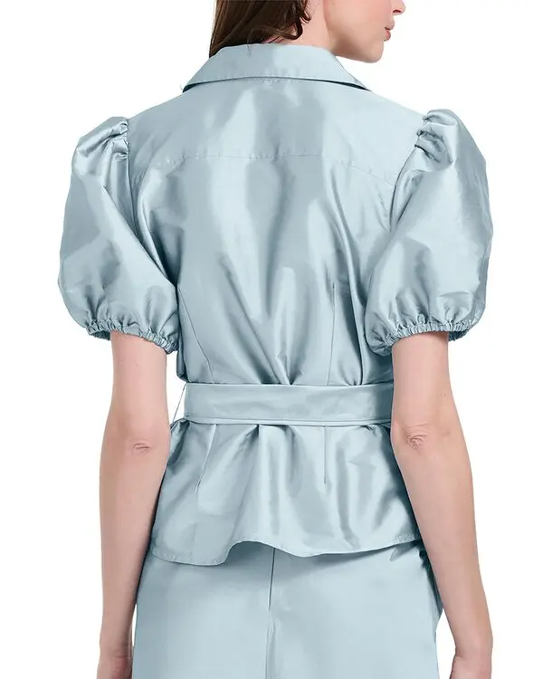 EMILY SHALANT Taffeta Puff Sleeve Blouse
