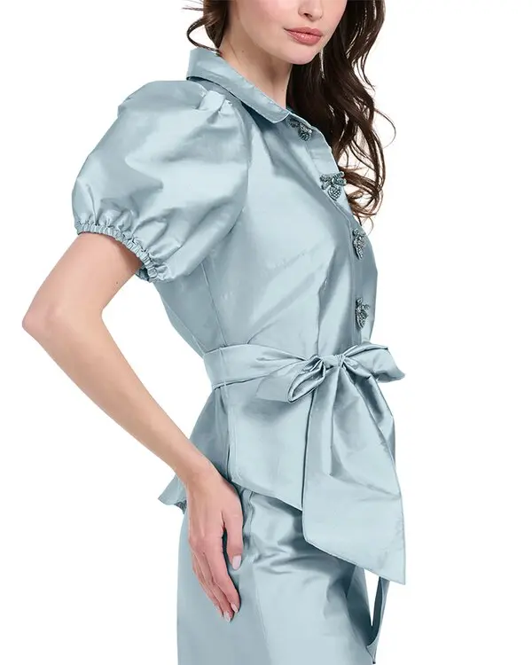 EMILY SHALANT Taffeta Puff Sleeve Blouse
