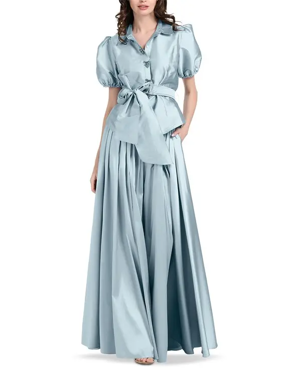 EMILY SHALANT Taffeta Puff Sleeve Blouse