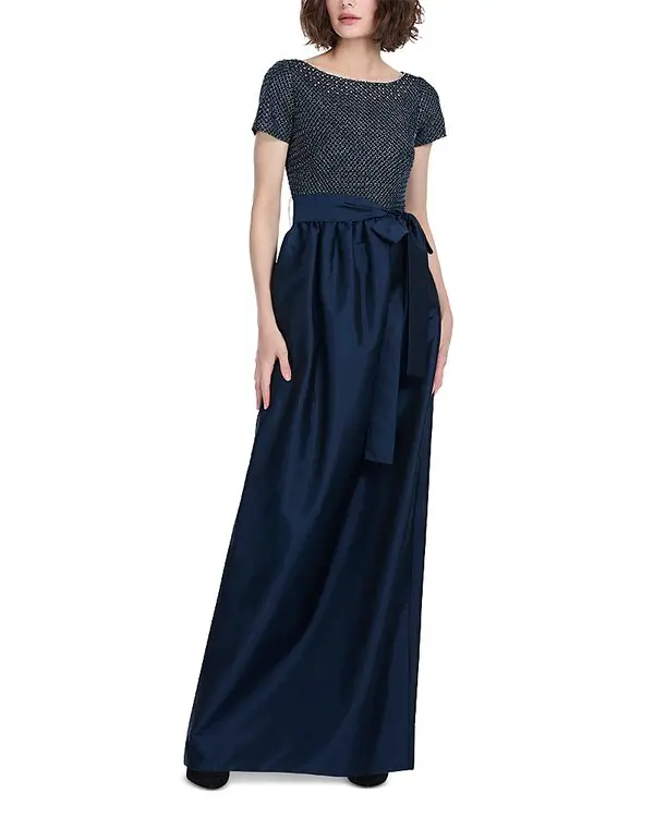 EMILY SHALANT Filagree Glass Beaded Gown