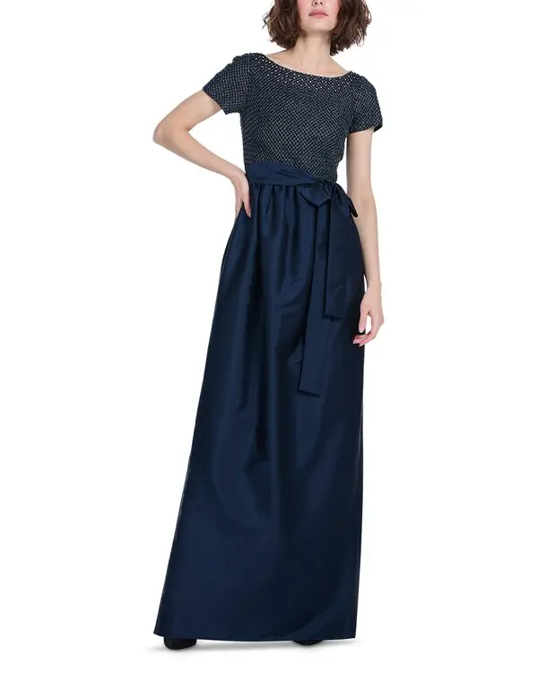 EMILY SHALANT Filagree Glass Beaded Gown