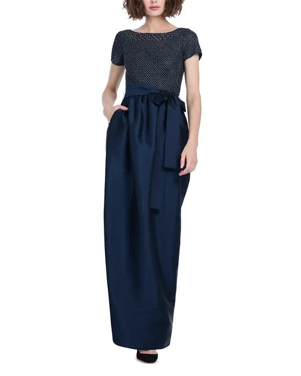 EMILY SHALANT Filagree Glass Beaded Gown