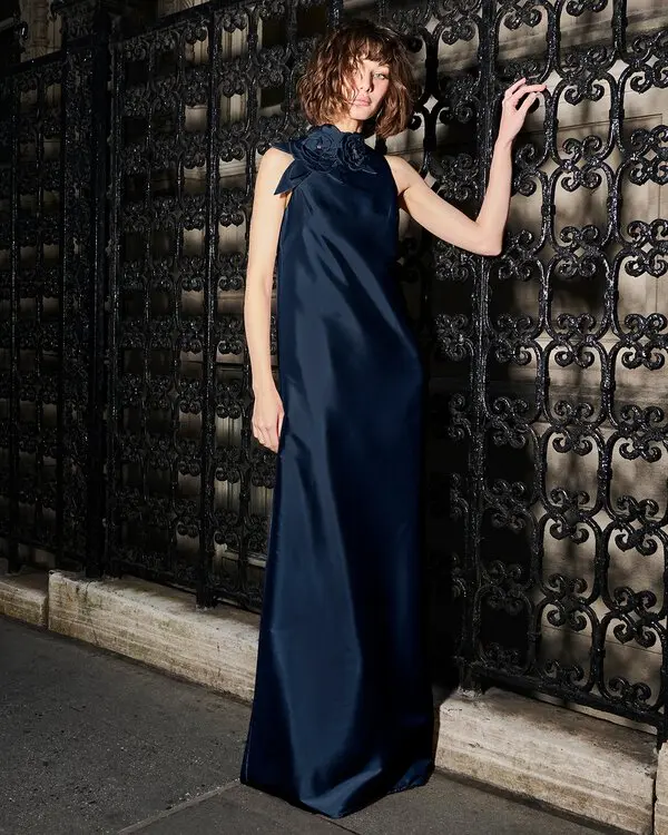 EMILY SHALANT Sleeveless Gown With Floral Embellishment