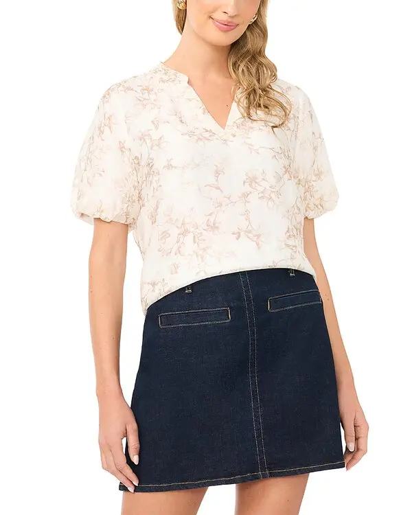 Vince Camuto Short Sleeve Puff Sleeve Top
