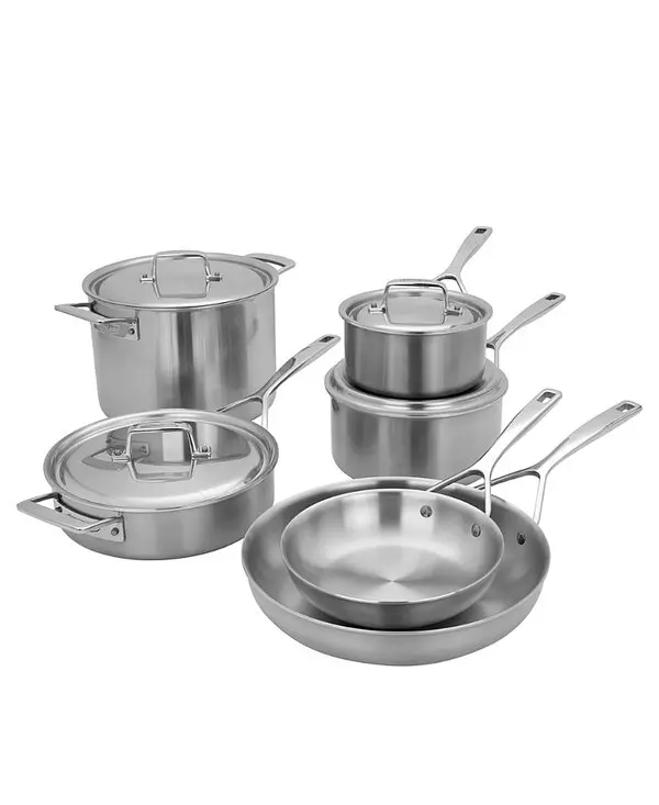 DEMEYERE Essential 5 Stainless Steel Cookware, Set Of 10 - Silver