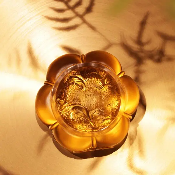 LIULI Limited Edition Auspiciousness In Gold Crystal Glass Figure