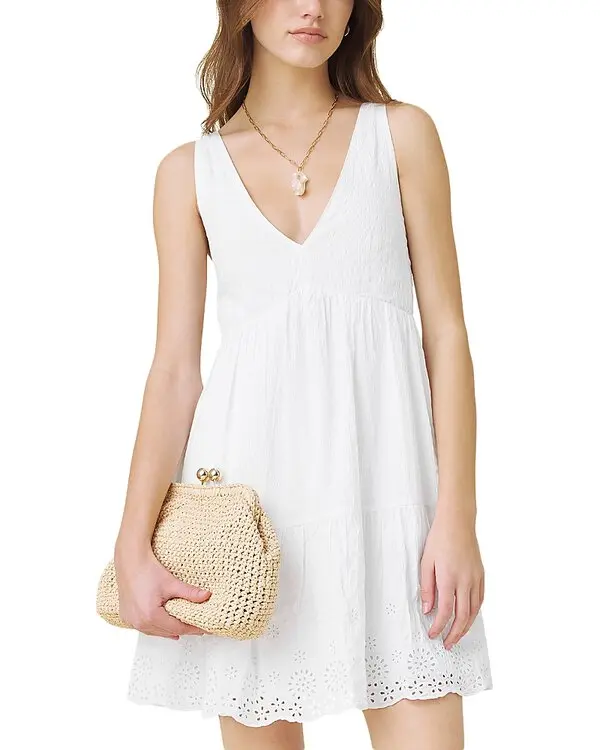 Splendid Gigi Tiered Mini Dress - White