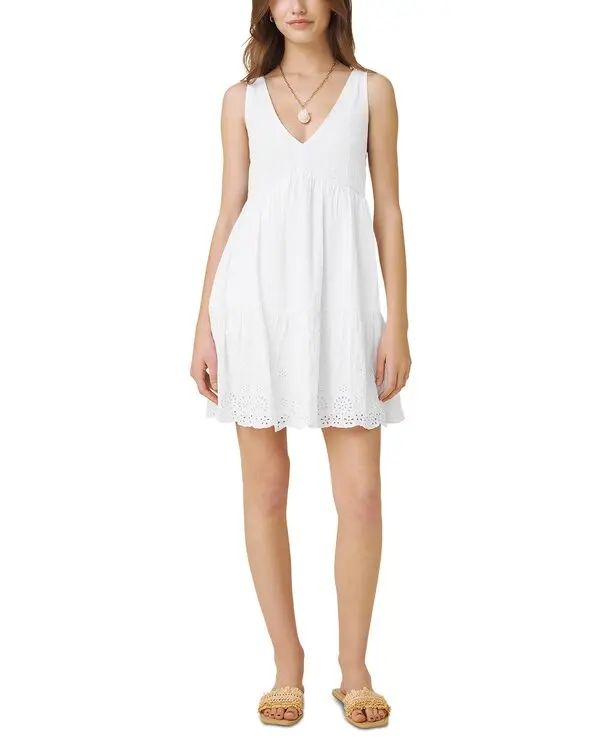 Splendid Gigi Tiered Mini Dress - White