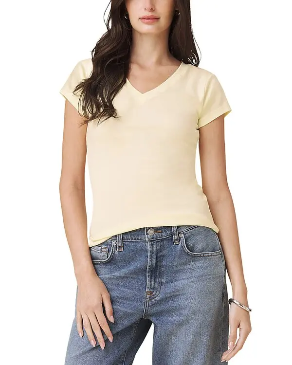 Splendid Josie V Neck Tee - Lemon Drop