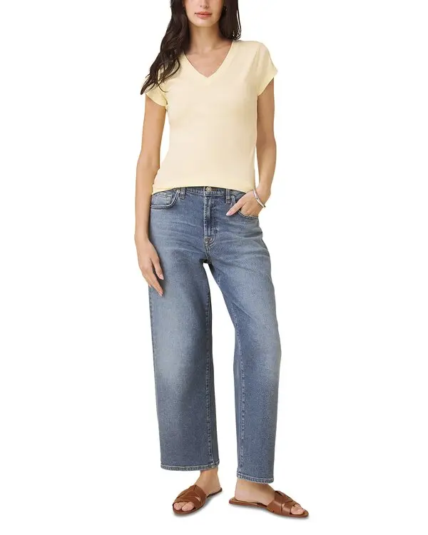 Splendid Josie V Neck Tee - Lemon Drop