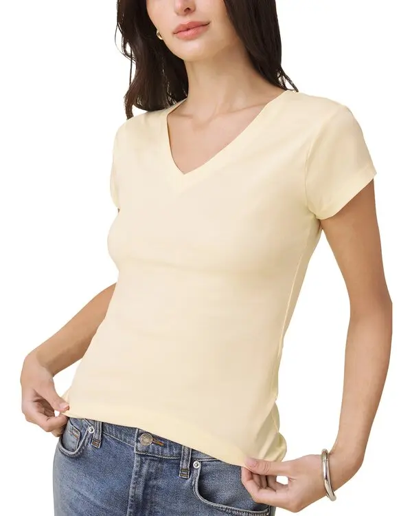 Splendid Josie V Neck Tee - Lemon Drop