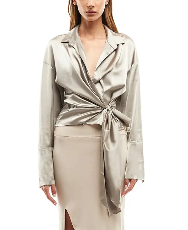 MOTHER OF ALL Gisele Wrap Top - Cream