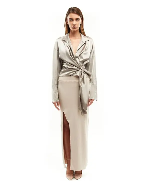 MOTHER OF ALL Gisele Wrap Top - Cream